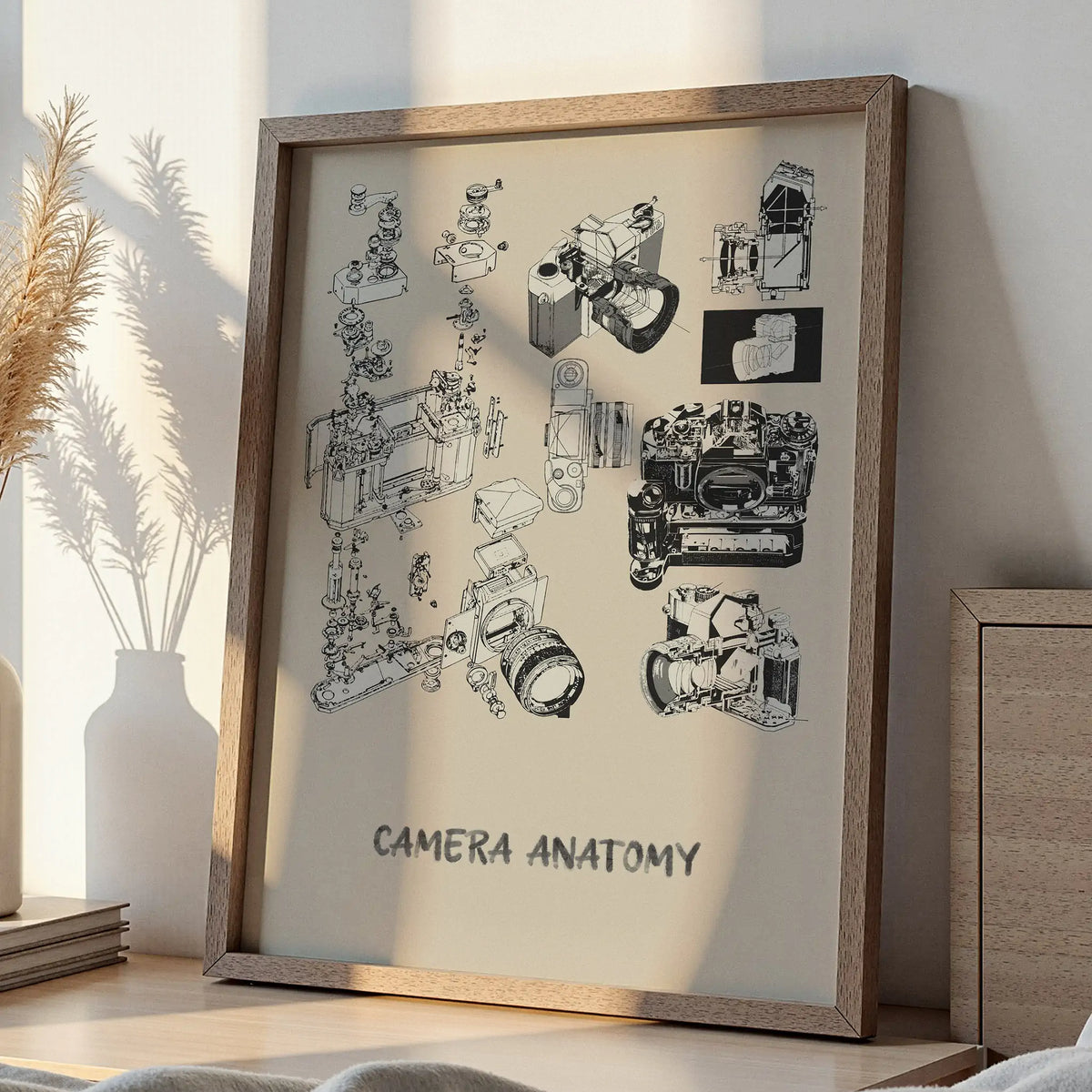 Camera Anatomy Poster – Vintage Photography Art – The Poster Square