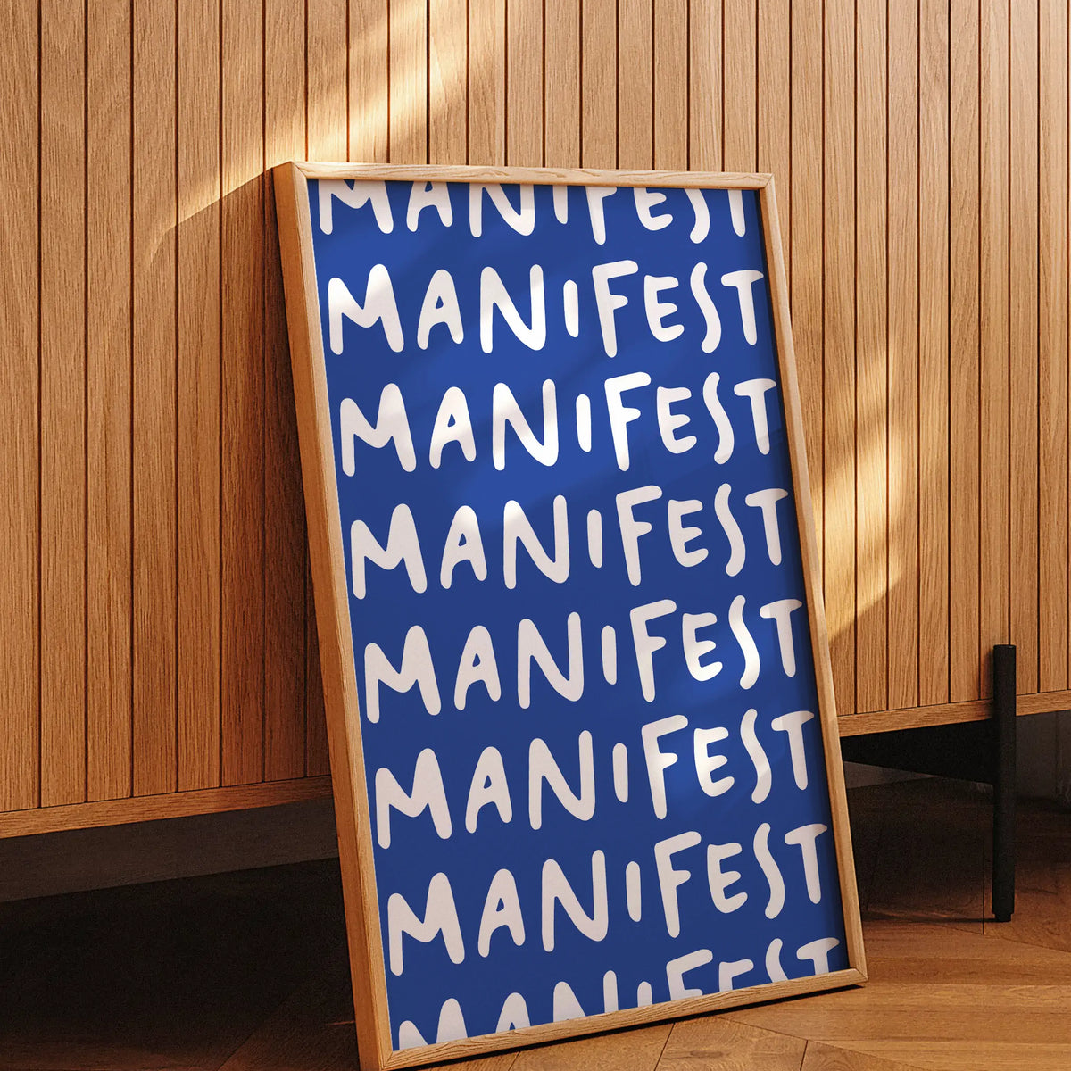 Manifest Typography Poster Blue Color | Motivational Wall Art – The ...