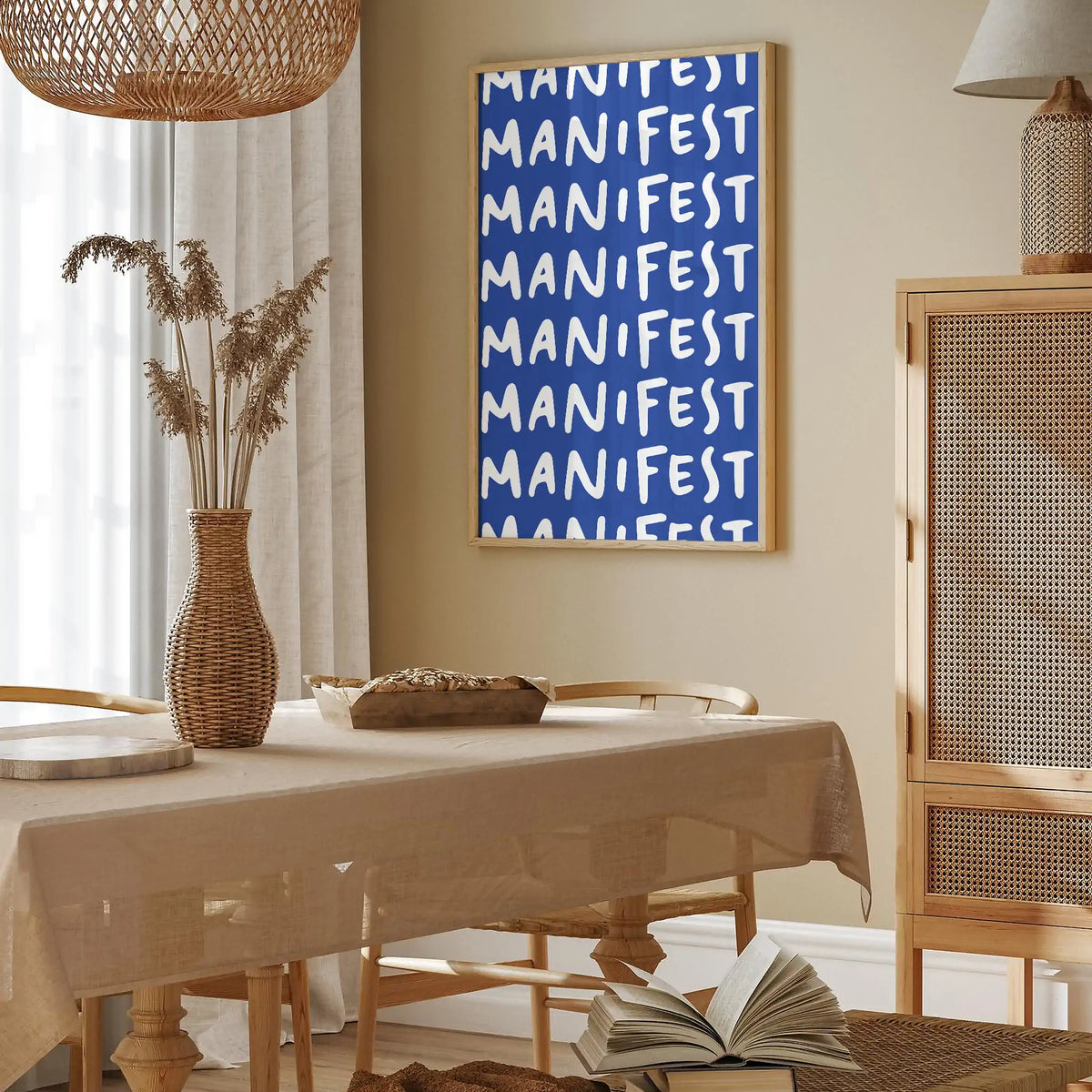 Manifest Typography Poster Blue Color | Motivational Wall Art – The ...