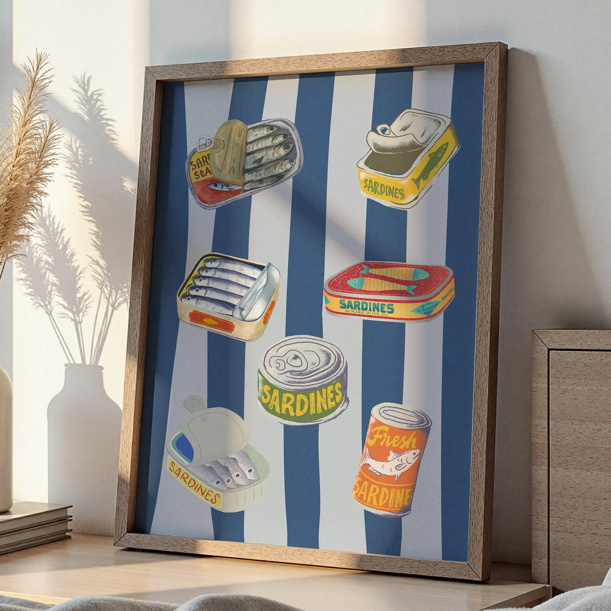 Retro Sardine Can Poster – Vintage Kitchen Wall Art – The Poster Square