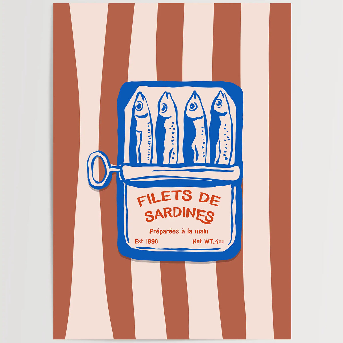 Vintage French Sardine Poster – Retro Kitchen Art – The Poster Square